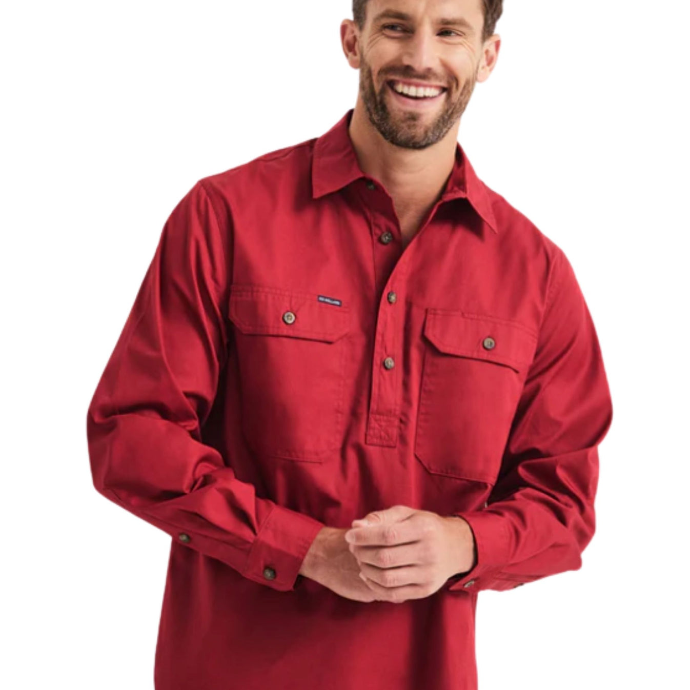 RB Sellars Mens Burton Half Button Long Sleeve Light Weight Workshirt ...
